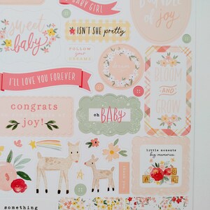 Welcome Baby Girl Stickers, 12" Cardstock Sticker Sheets, Scrapbook ...
