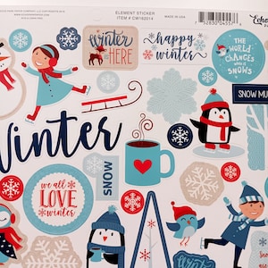 Celebrate Winter Stickers, 12" Cardstock Sticker Sheets, Winter ...