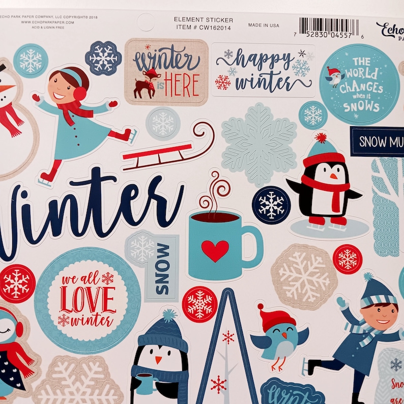 Celebrate Winter Stickers, 12" Cardstock Sticker Sheets, Winter ...