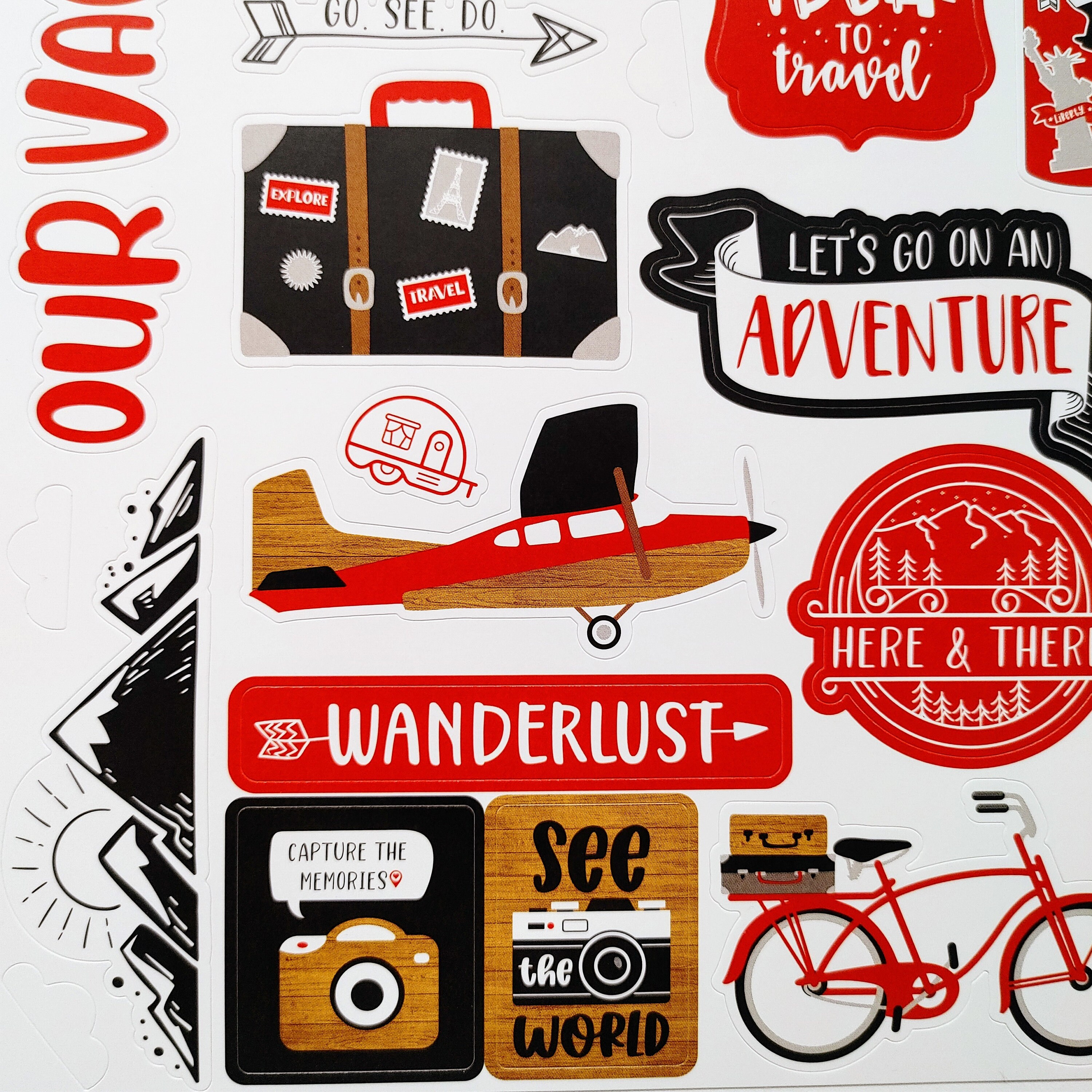 Let's Go Anywhere Stickers, Explore 12" Stickers, Cardstock Scrapbook ...