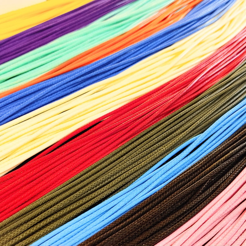 Set of 10 Colorful Necklace Cord Waxed Cotton Bright - Etsy