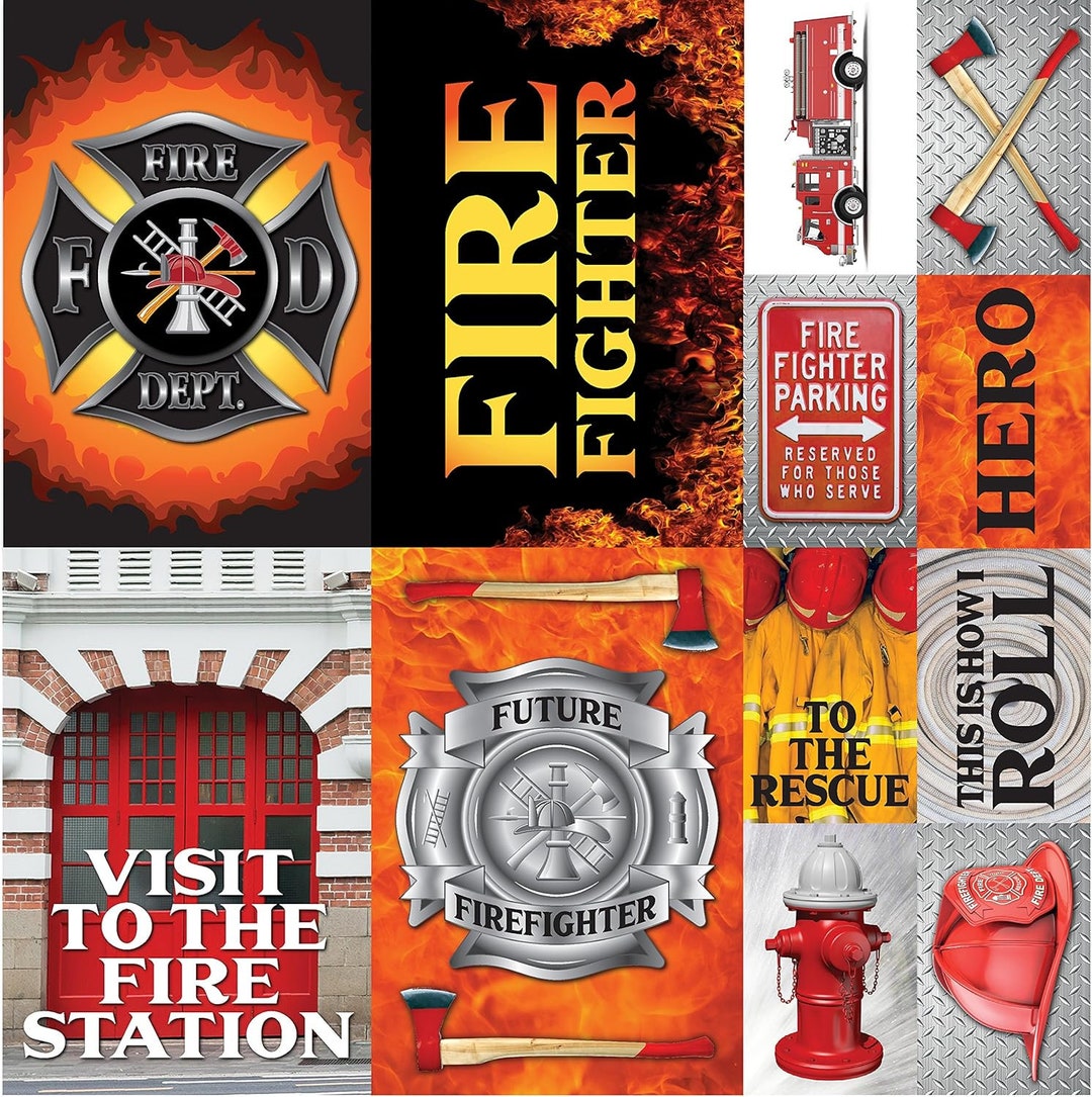 Firefighter Stickers, Sticker Sheets, Fire Fighting Gifts, Firetruck ...