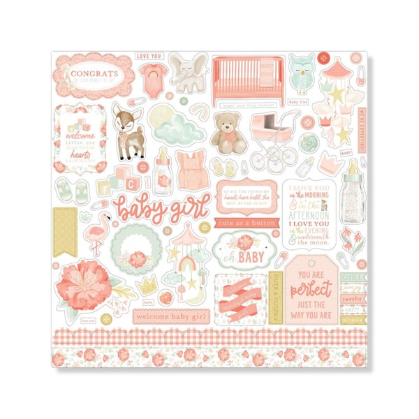 Baby Girl Stickers - Etsy