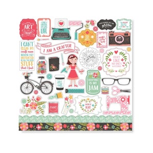 I Love Crafting Stickers, 12x12 Stickers, Scrapbook Paper Photos ...
