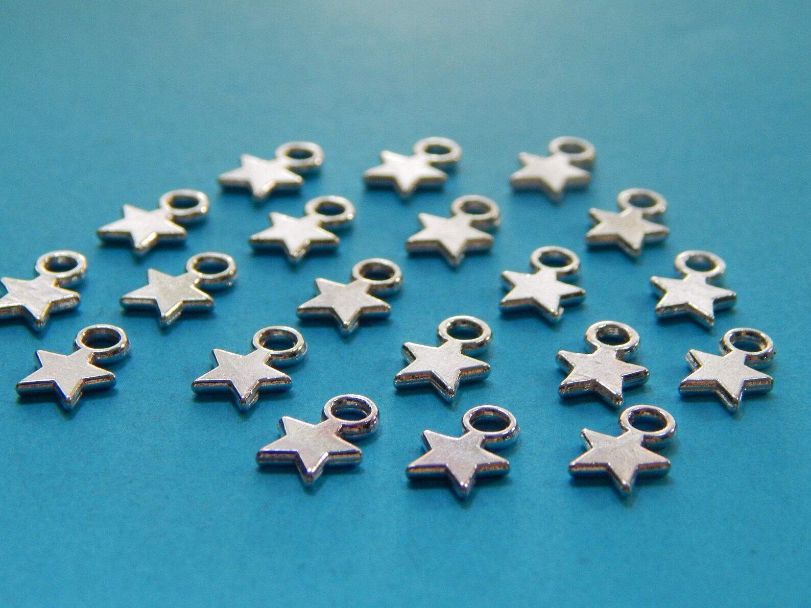 Small Silver Stars, Star Charms, Celestial Jewelry, Tibetan Style ...