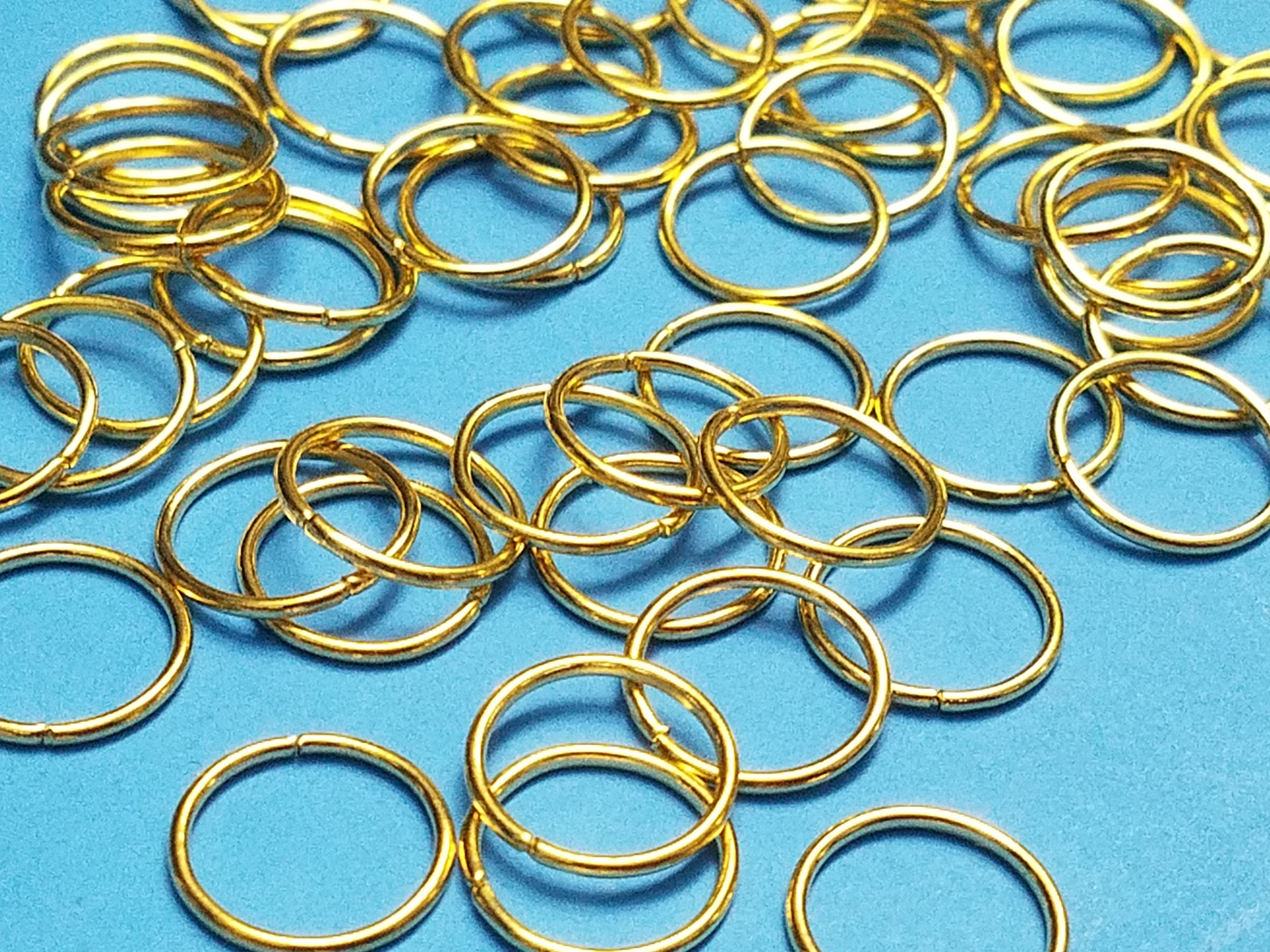 200, 12mm Jump Rings, Golden Jump Rings, Closed but Unsoldered, Jump ...