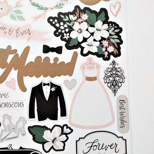 Wedding Day Stickers, 12" Cardstock Sticker Sheet, Gold Wedding ...