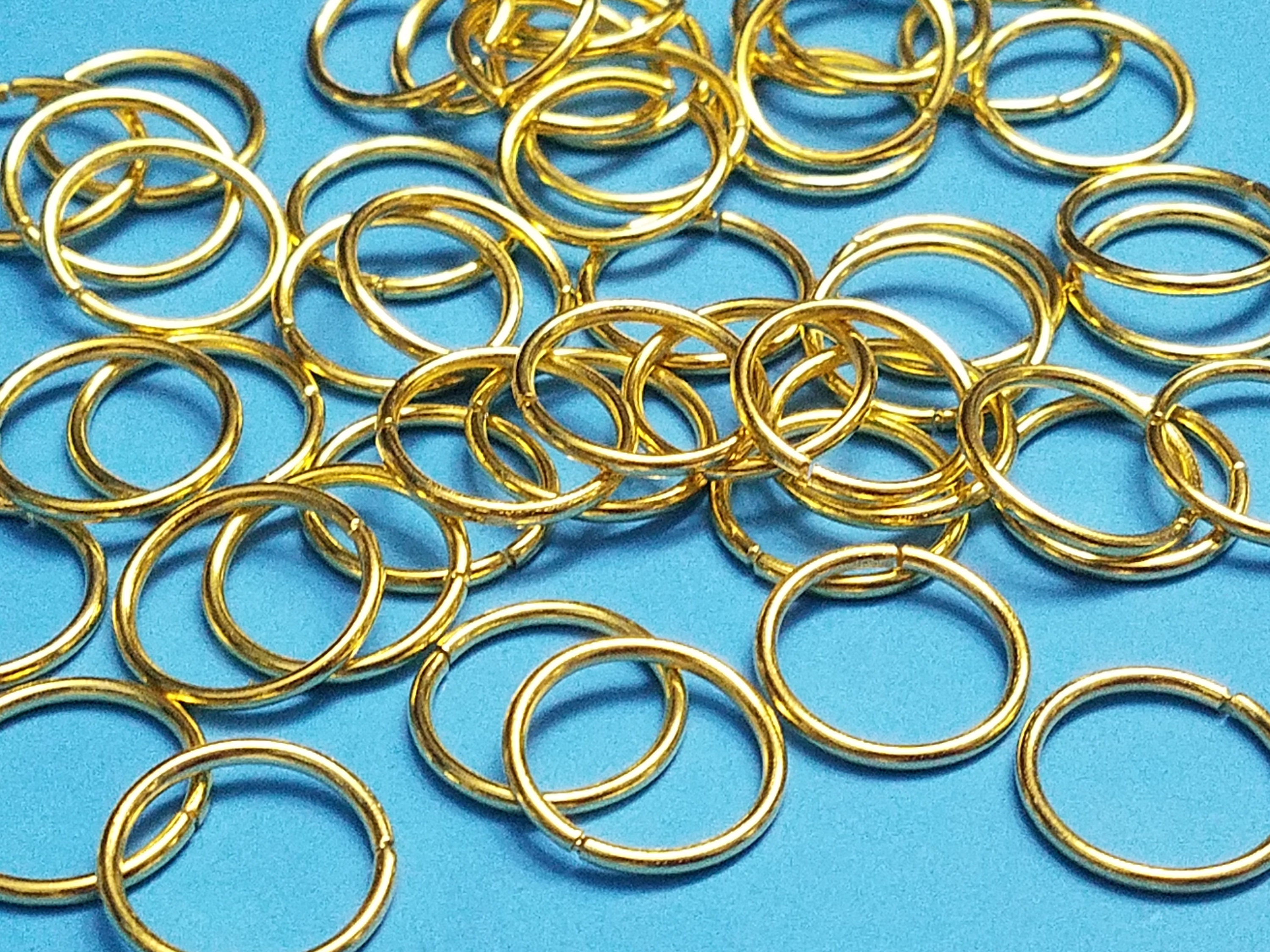 100 Pcs 14mm Jump Rings Golden Jump Rings Closed but - Etsy