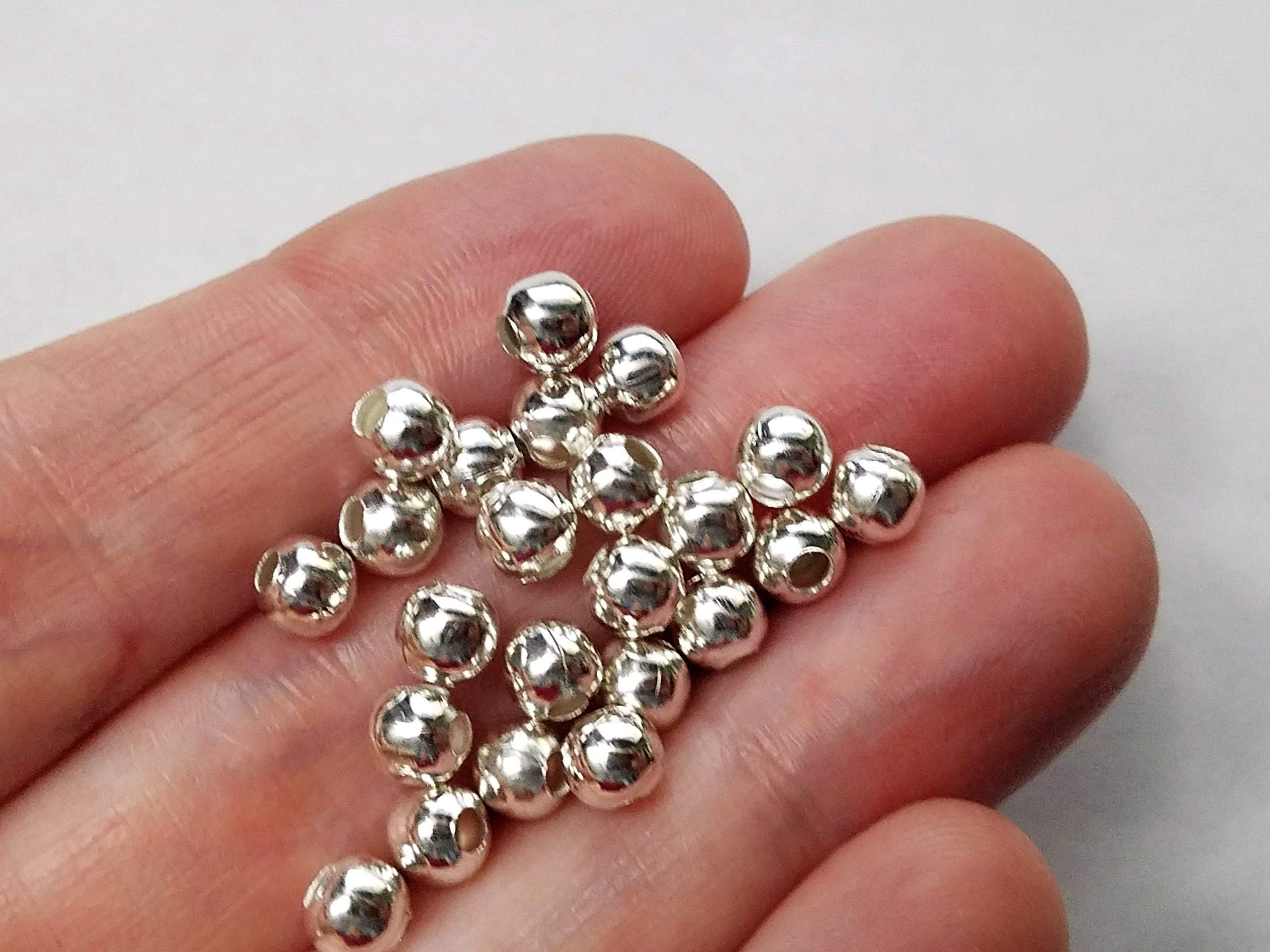 200, Iron Spacer Beads, Round Spacers, 5 Mm, Silver Beads, Round Beads ...