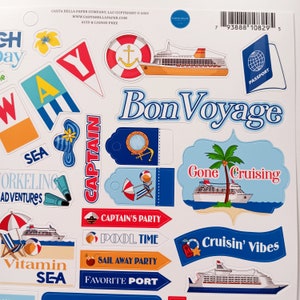Bon Voyage Stickers, 12"x12" Cardstock Stickers, Scrapbook Stickers ...