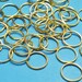 100 Pcs, 14mm Jump Rings, Golden Jump Rings, Closed but Unsoldered ...