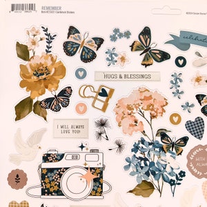 Remember Stickers, 12"x12" Cardstock Scrapbook Sticker Sheet, Memories ...