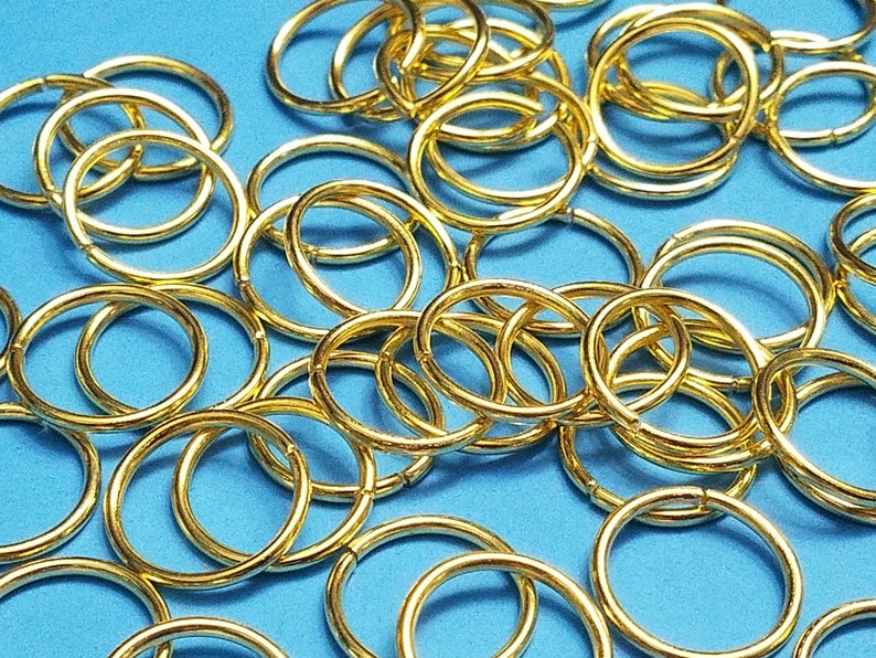 100 Pcs 14mm Jump Rings Golden Jump Rings Closed but | Etsy