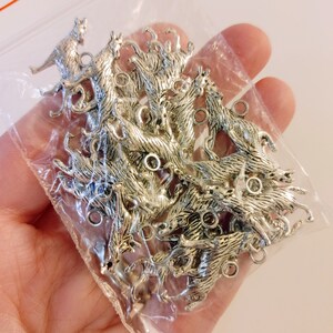 Set of 20, Silver Wolf Charms, Wolf Jewelry, Gifts for Wolf Lovers ...