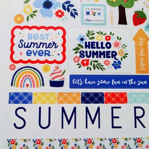My Favorite Summer Stickers, 12x12 Sticker, Scrapbook Paper, Summer ...