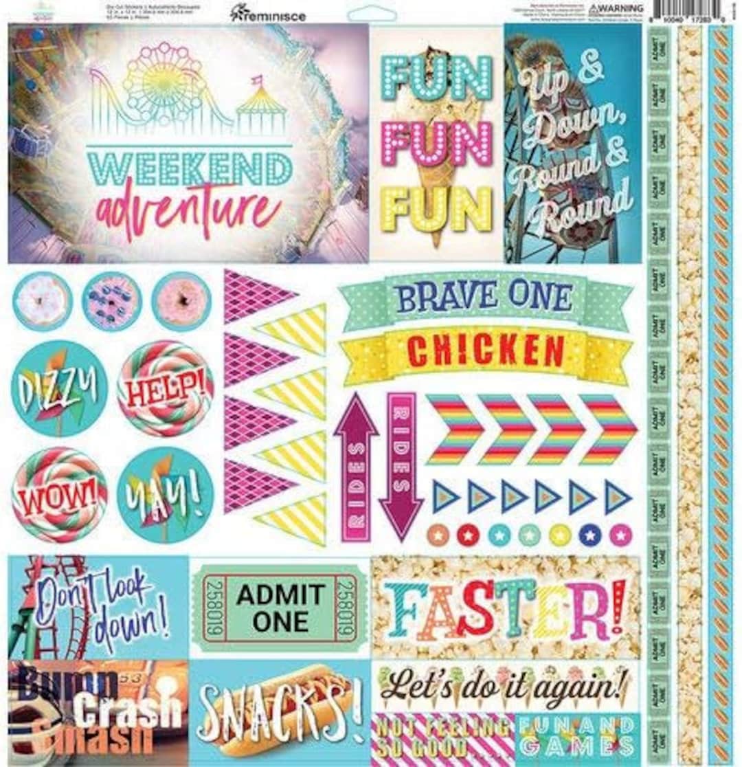 Weekend Adventure Stickers, Carnival Fair Stickers, Scrapbook Stickers ...