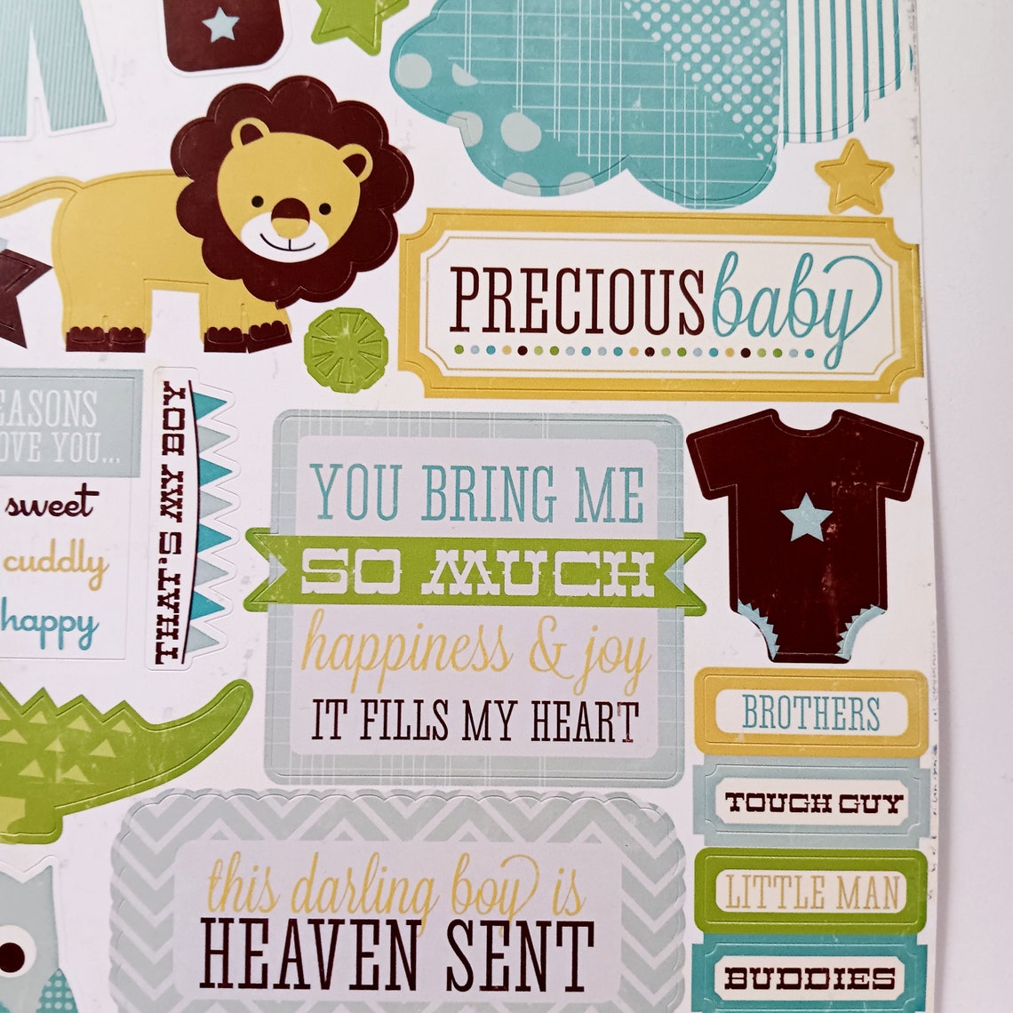 Bundle of Joy Boy Stickers, 12" Cardstock Sticker, Scrapbook Sticker ...