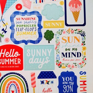 My Favorite Summer Stickers, 12x12 Sticker, Scrapbook Paper, Summer ...