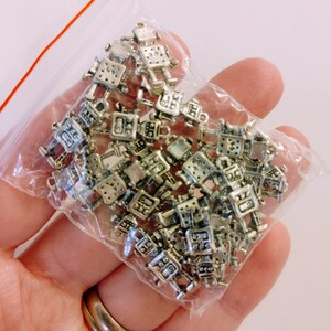 Set of 20, Robot Charms, Robot Pendants, Mechanical Charms, Silver ...