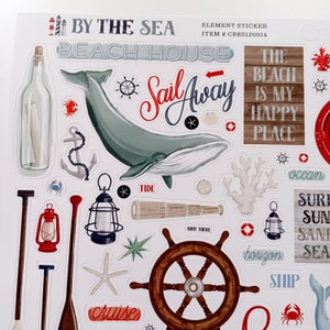 By the Sea Stickers, Beach Stickers, Scrapbook Sticker Sheets, Ocean ...