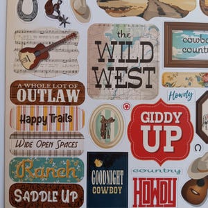 Cowboys Stickers, 12"x12" Cardstock Scrapbook Stickers, Wild West ...