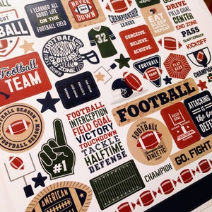Football Stickers, 12"x12" Sticker, Scrapbook Stickers, Sports Fan ...