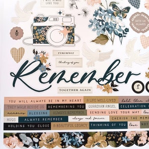 Remember Stickers, 12"x12" Cardstock Scrapbook Sticker Sheet, Memories ...