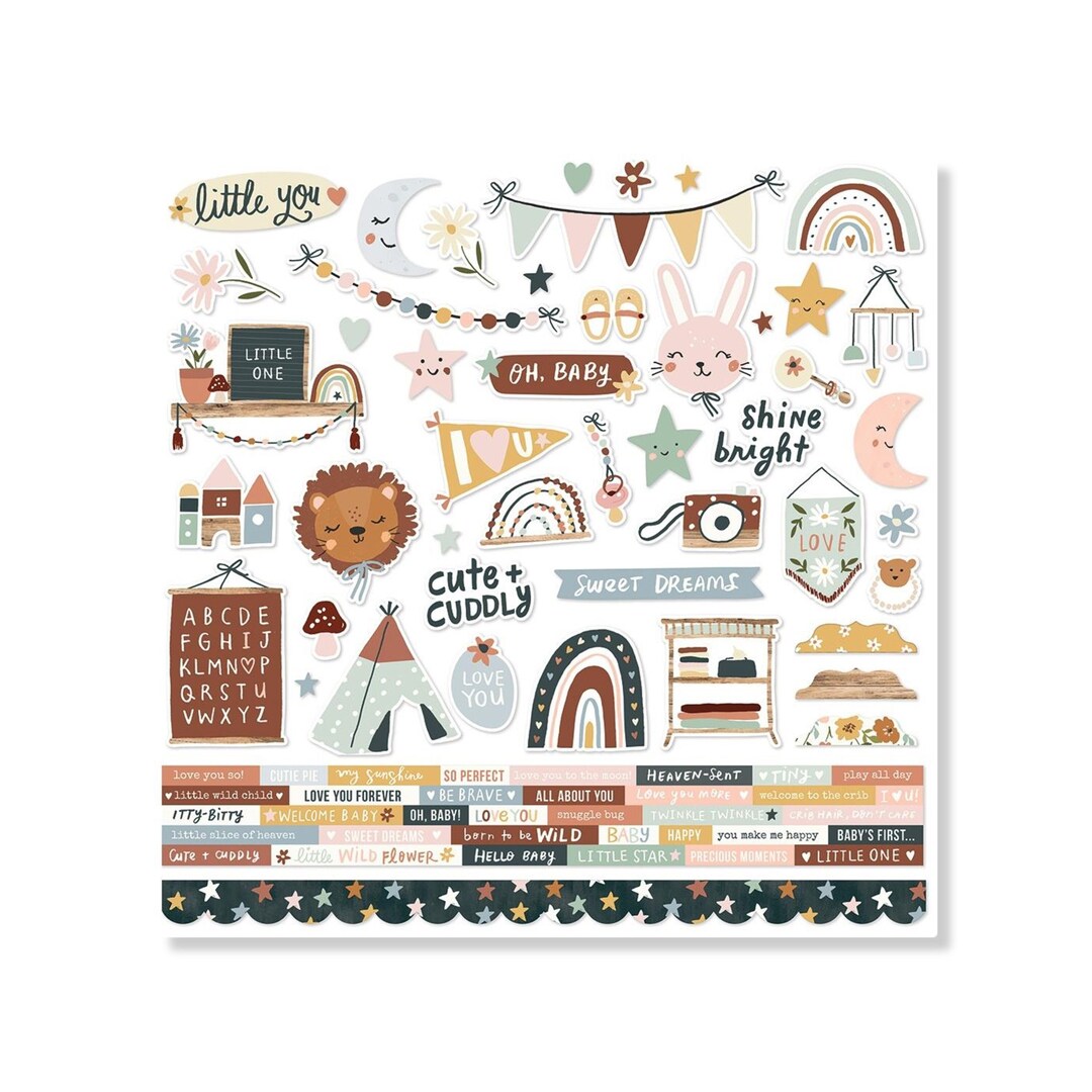 Boho Baby Stickers 12x12 Sticker Scrapbook - Etsy