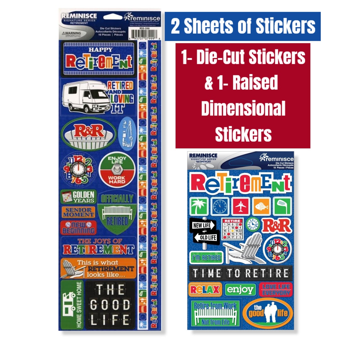 Retirement Stickers, Sticker Set, Sticker Sheets, Retire Gifts ...