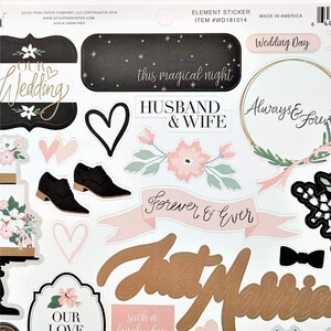 Wedding Day Stickers, 12" Cardstock Sticker Sheet, Gold Wedding ...