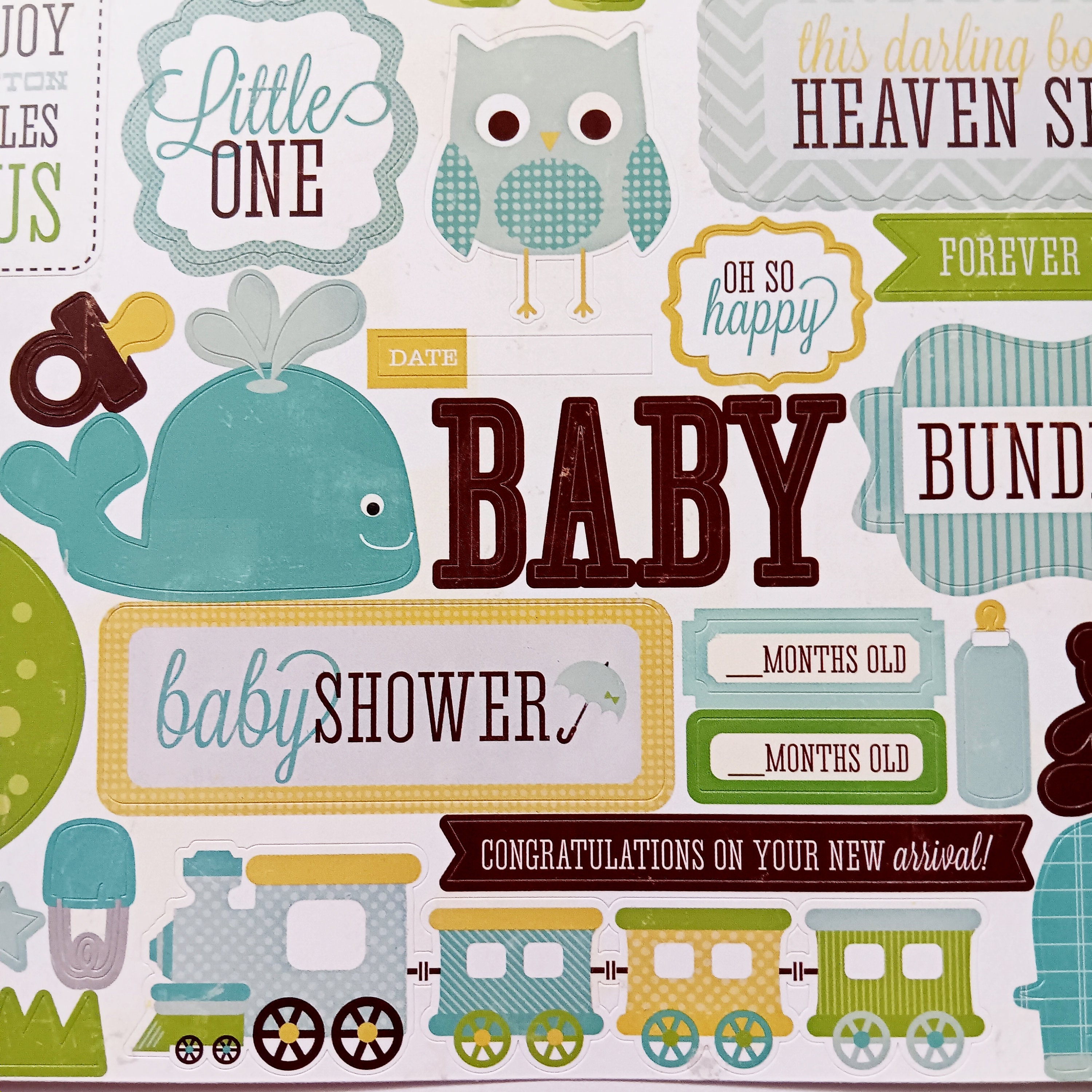 Bundle of Joy Boy Stickers, 12" Cardstock Sticker, Scrapbook Sticker ...