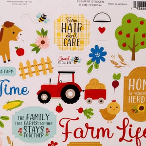 Fun on Farm Stickers, 12"x12" Stickers, Scrapbook Stickers, Farm Life ...