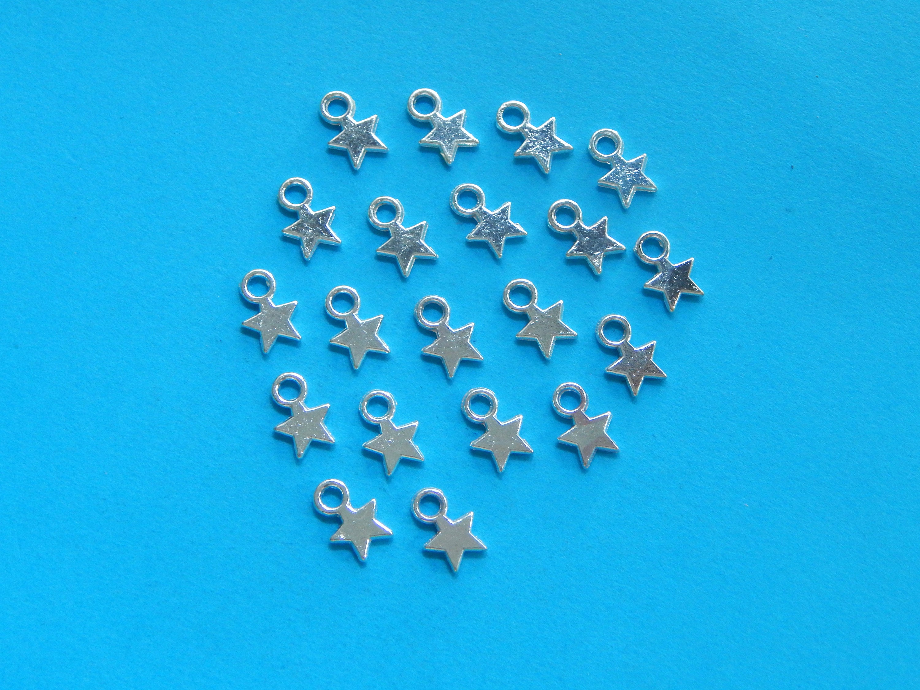 Small Silver Stars Star Charms Celestial Jewelry Tibetan | Etsy