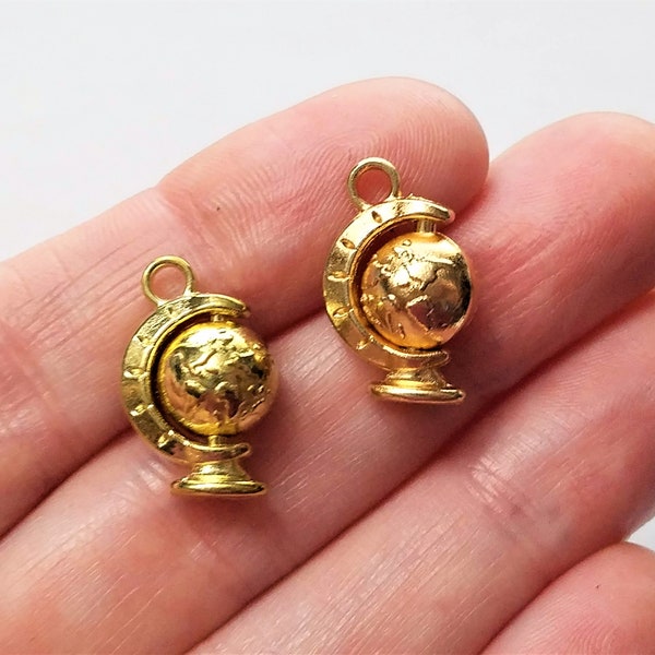 World Map Charm Gold - Etsy