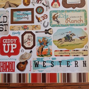 Cowboys Stickers, 12"x12" Cardstock Scrapbook Stickers, Wild West ...