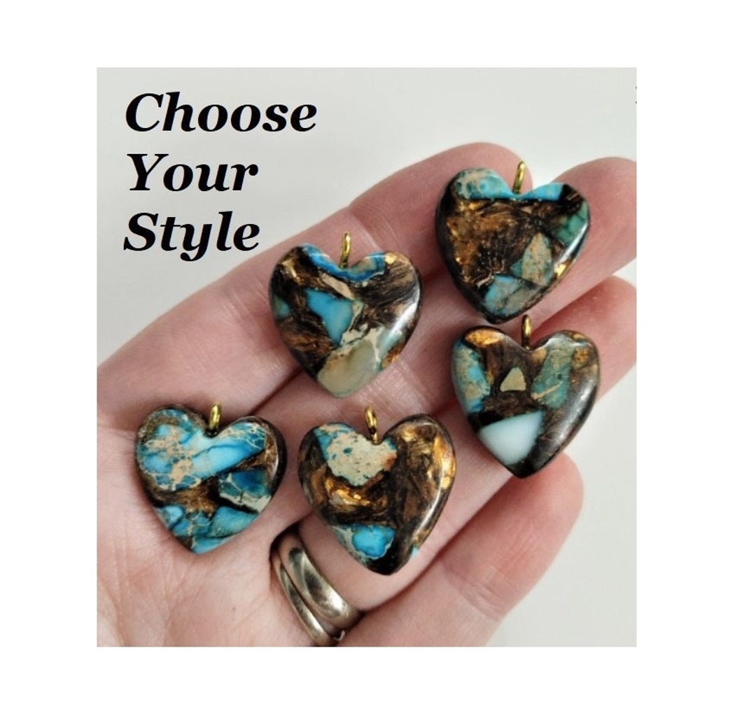1 Pendant, Bronzite, Imperial Jasper, Assembles Gemstone Pendants ...