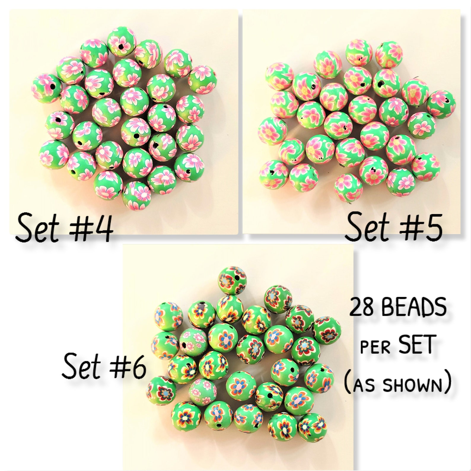 Set of 42 Round Beads 12mm Handmade Polymer Clay Beads - Etsy
