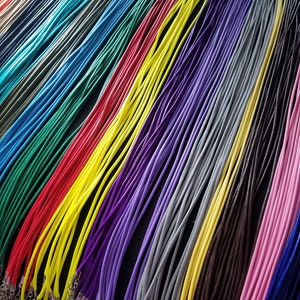 Set of 10, Colorful Necklace Cord, Waxed Cotton, Bright Necklace ...