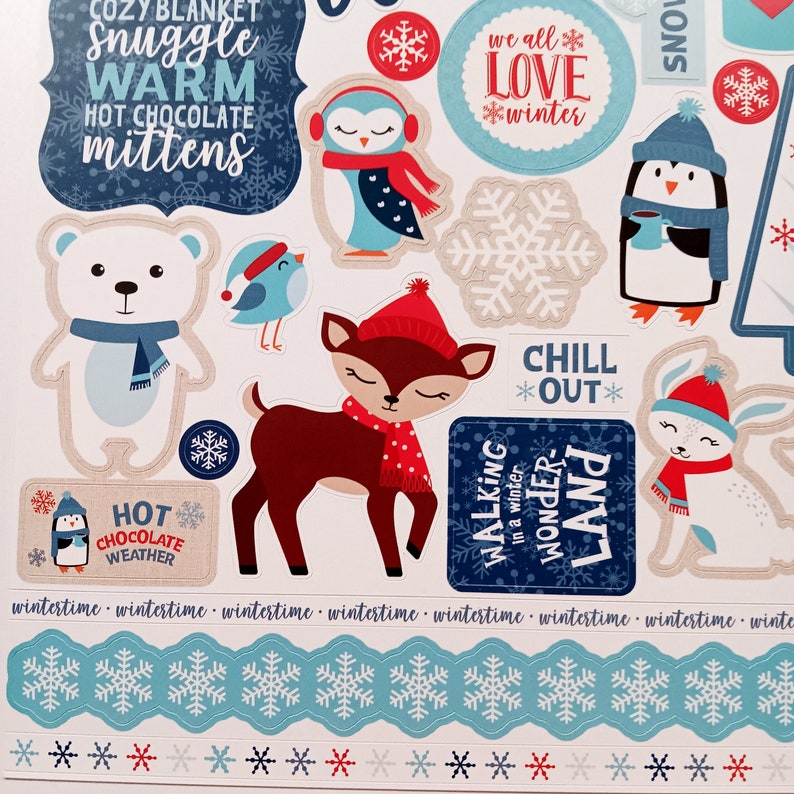Celebrate Winter Stickers, 12" Cardstock Sticker Sheets, Winter ...