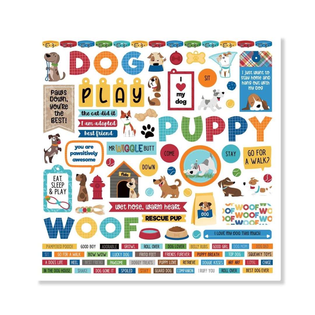 Dog Lover Stickers, Puppy Stickers, 12"x12" Stickers, Puppy Love ...