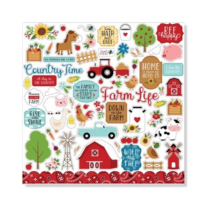 Fun on Farm Stickers, 12x12 Stickers, Scrapbook Stickers, Farm Life ...