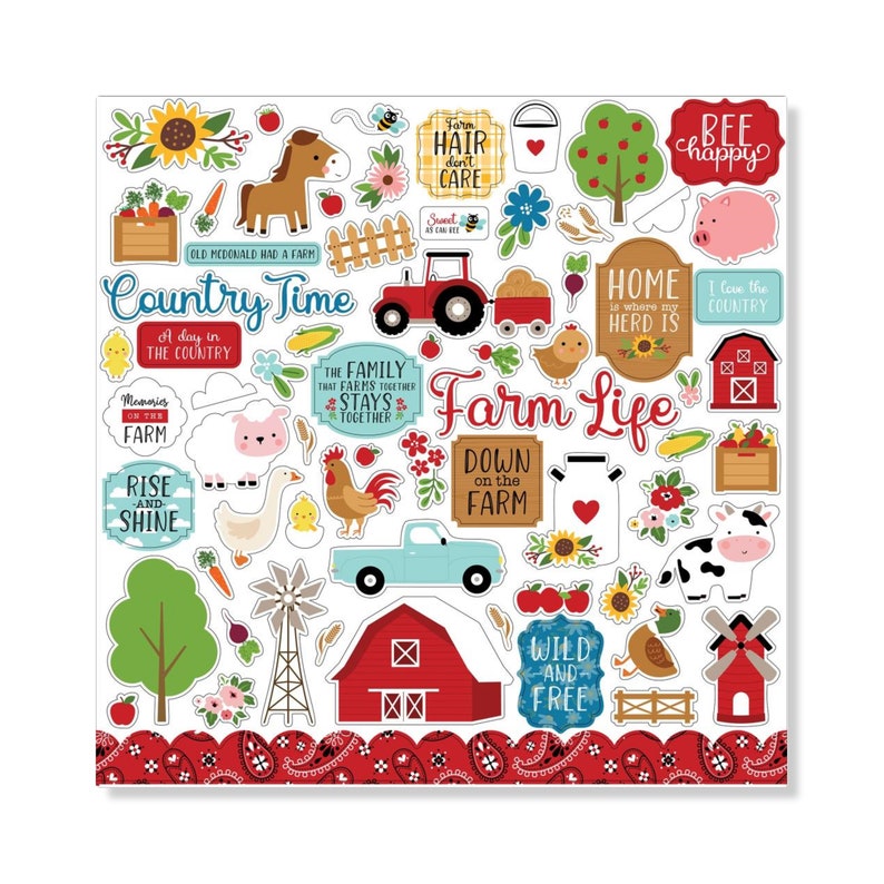 Fun on Farm Stickers 12x12 Stickers Scrapbook - Etsy
