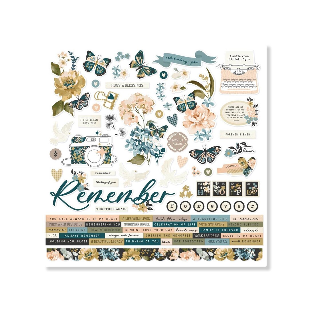 Remember Stickers, 12x12 Cardstock Scrapbook Stickers, Memories ...