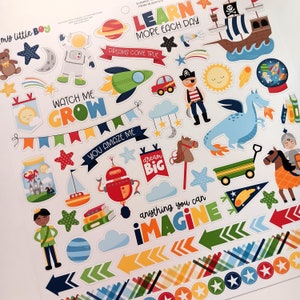 My Little Boy Stickers, 12" Cardstock Sticker Sheets, Scrapbook ...