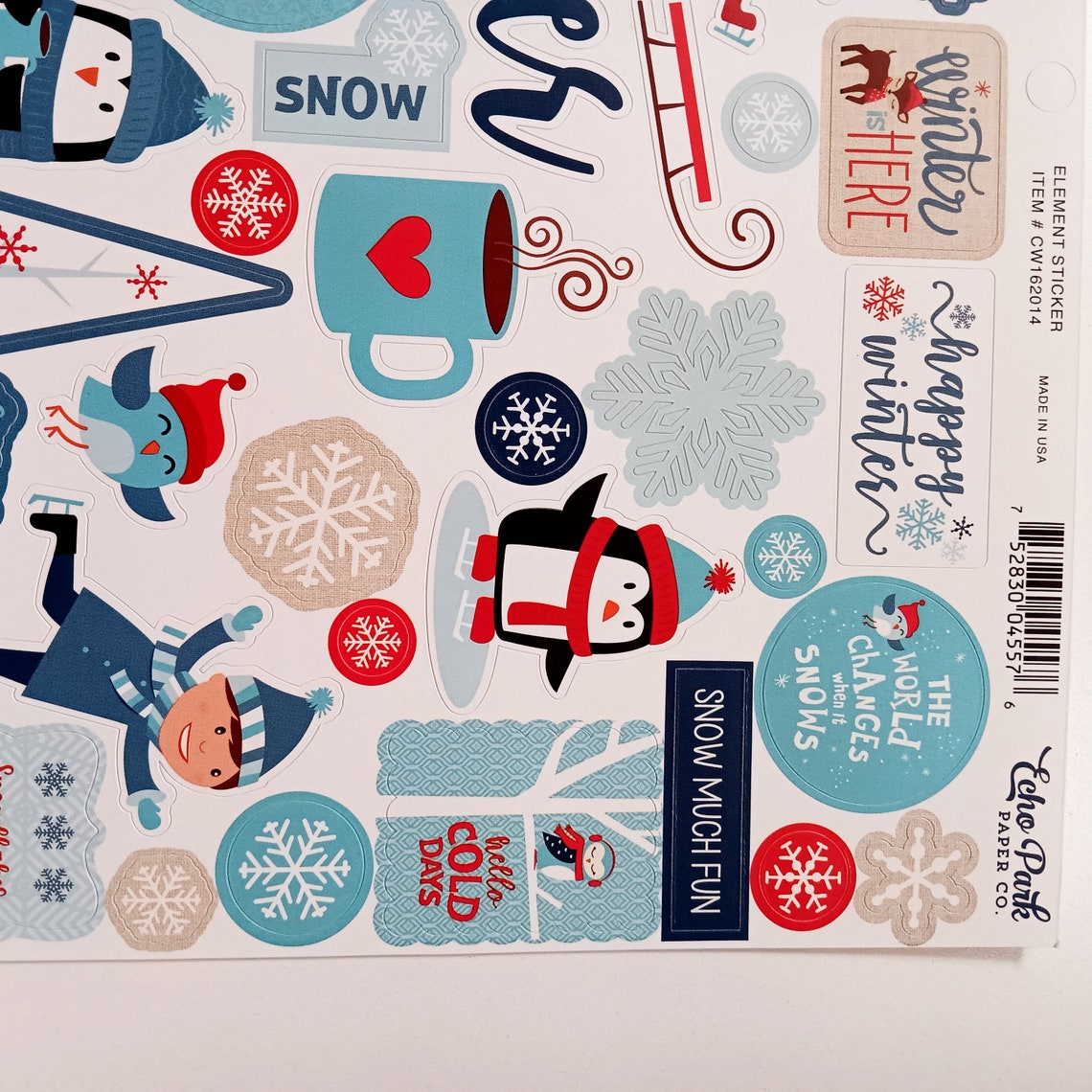 Celebrate Winter Stickers, 12" Cardstock Sticker Sheets, Winter ...