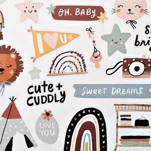 Boho Baby Stickers 12x12 Sticker Scrapbook - Etsy