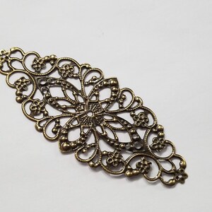 Set of 10, Filigree Findings, Detailed Lace, Bronze Iron Filigree ...