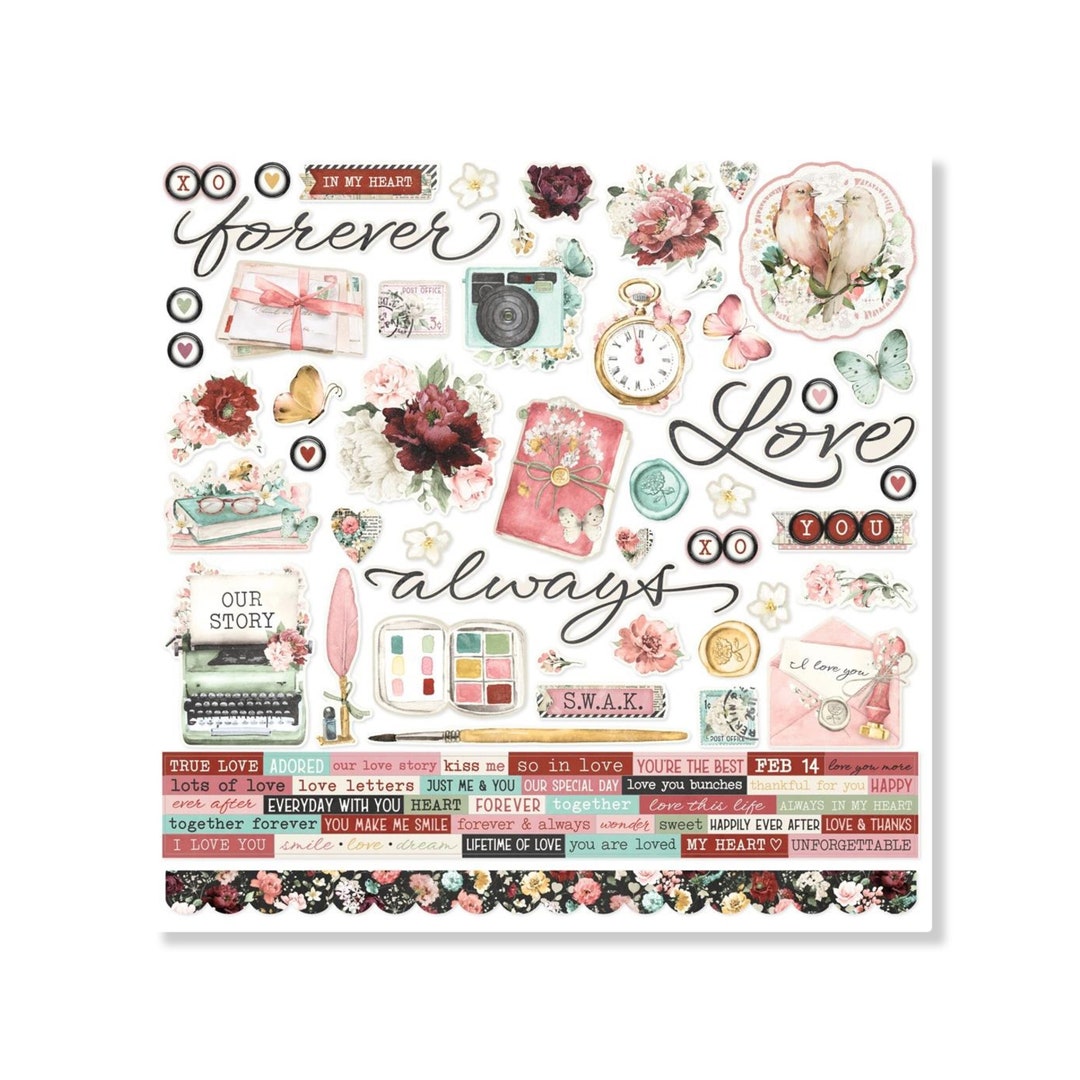 Love Story Stickers, 12x12 Stickers, Cardstock Sticker, Scrapbook ...