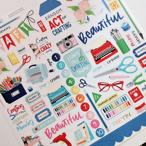 Happy Crafting Stickers, 12 Inch Stickers, Scrapbook Stickers, Sticker ...