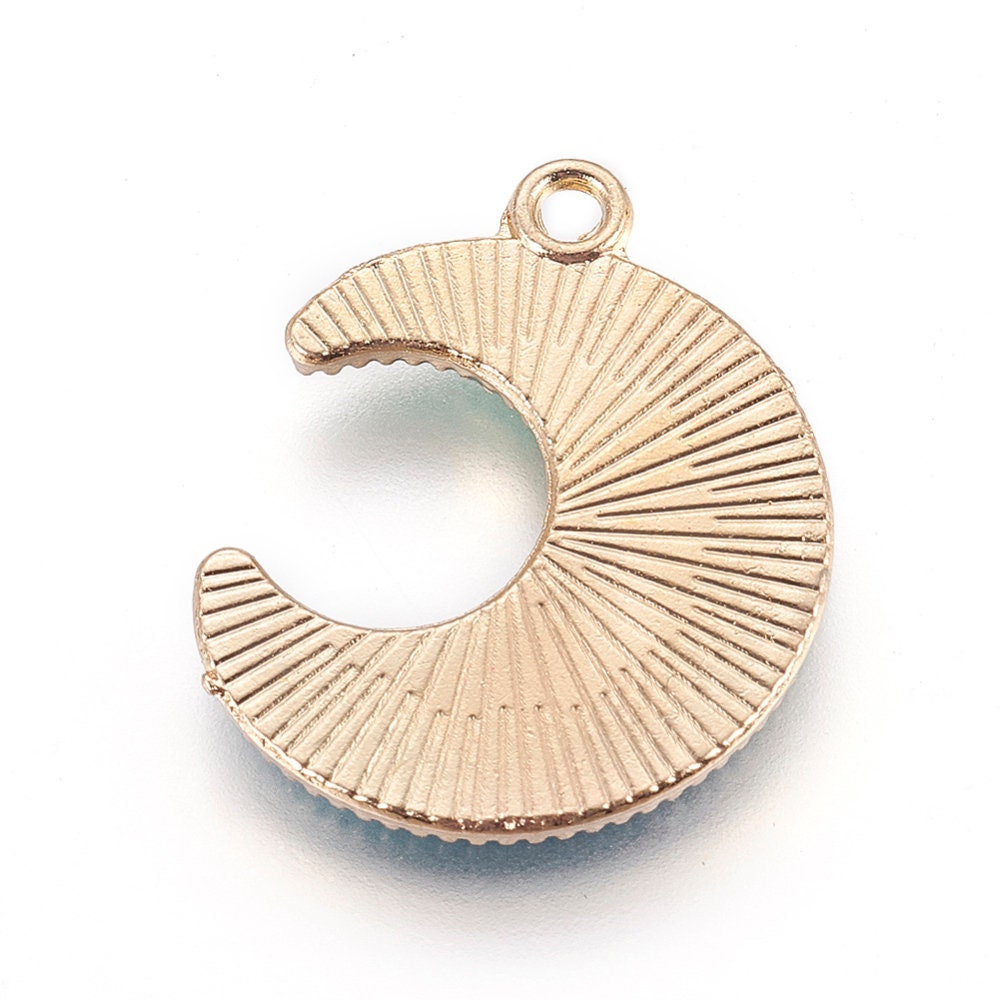 Set of 6 Moon Pendants Celestial Charms Blue Enamel Charms - Etsy